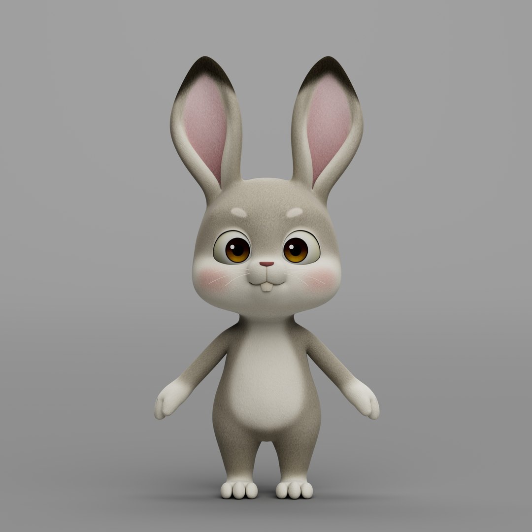 Rabbit Cartoon Character Modeling Textures 3D Model - TurboSquid 2075282