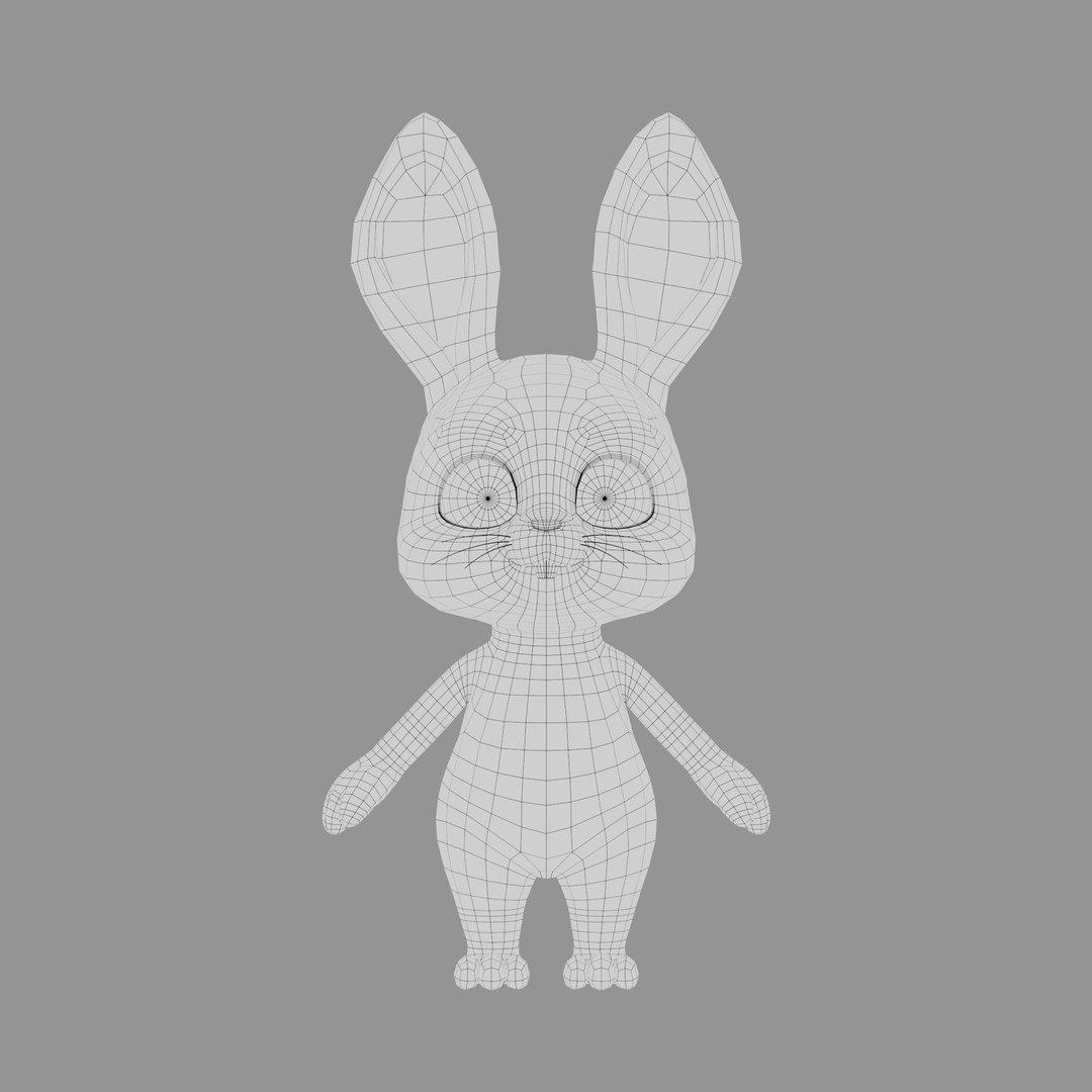 Rabbit Cartoon Character Modeling Textures 3D Model - TurboSquid 2075282