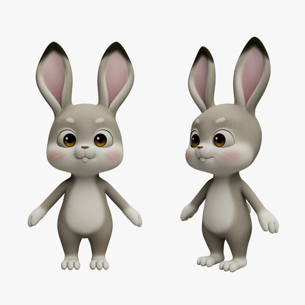 3D модель Rabbit cartoon character modeling textures - TurboSquid 2075282