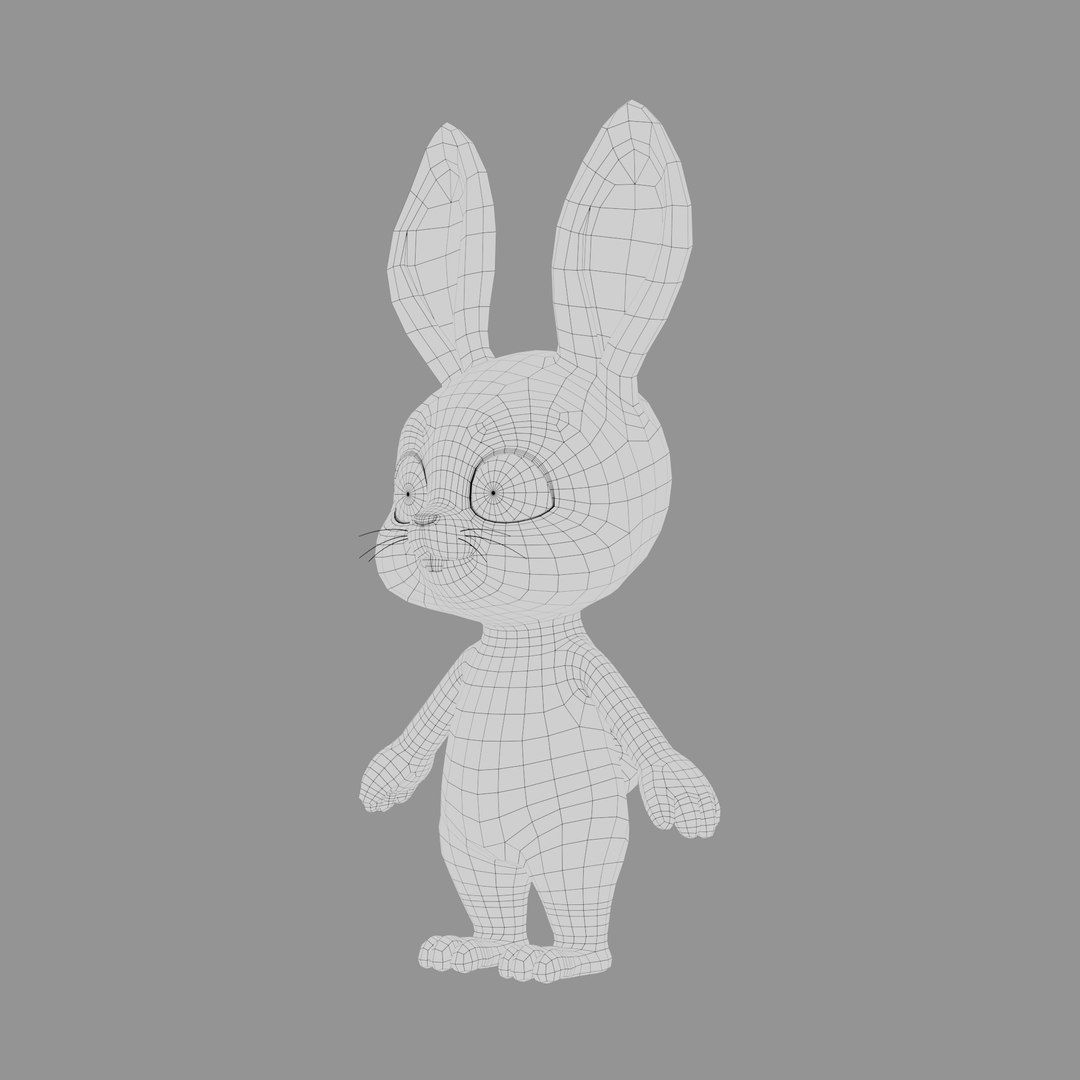 Rabbit Cartoon Character Modeling Textures 3D Model - TurboSquid 2075282