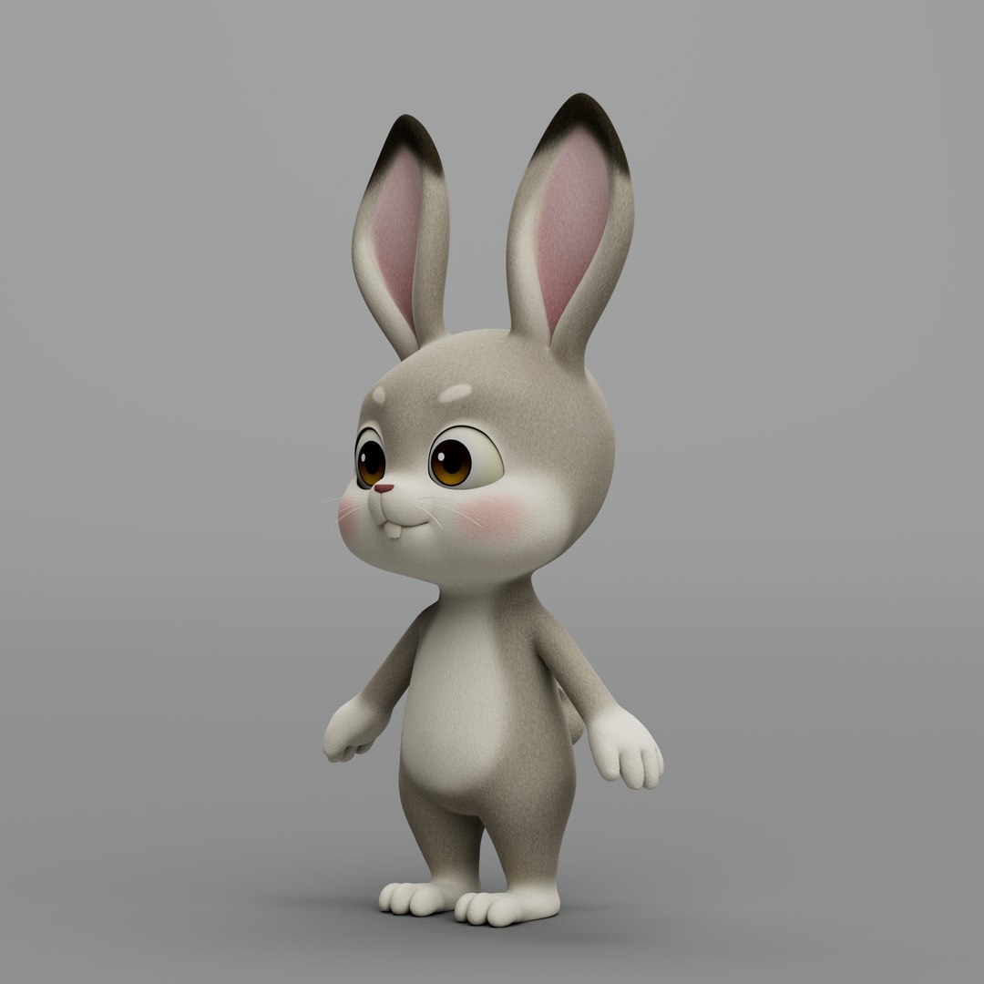 Rabbit Cartoon Character Modeling Textures 3D Model - TurboSquid 2075282
