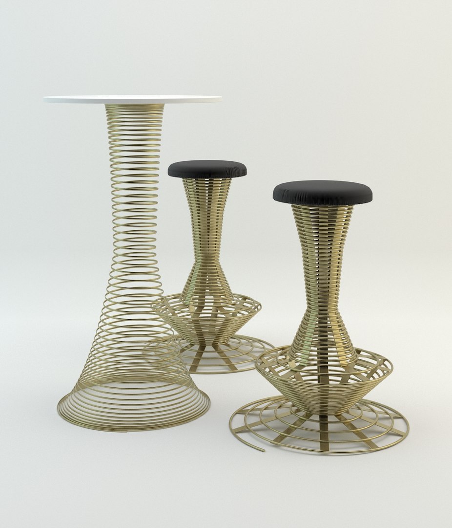 3d dxf helix bar stool table