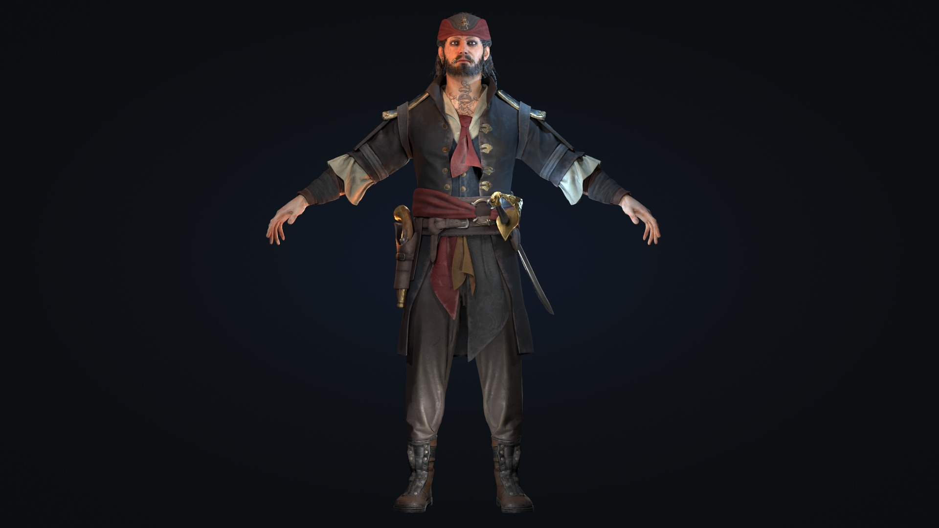 Pirate Captain 3D Model - TurboSquid 2090019