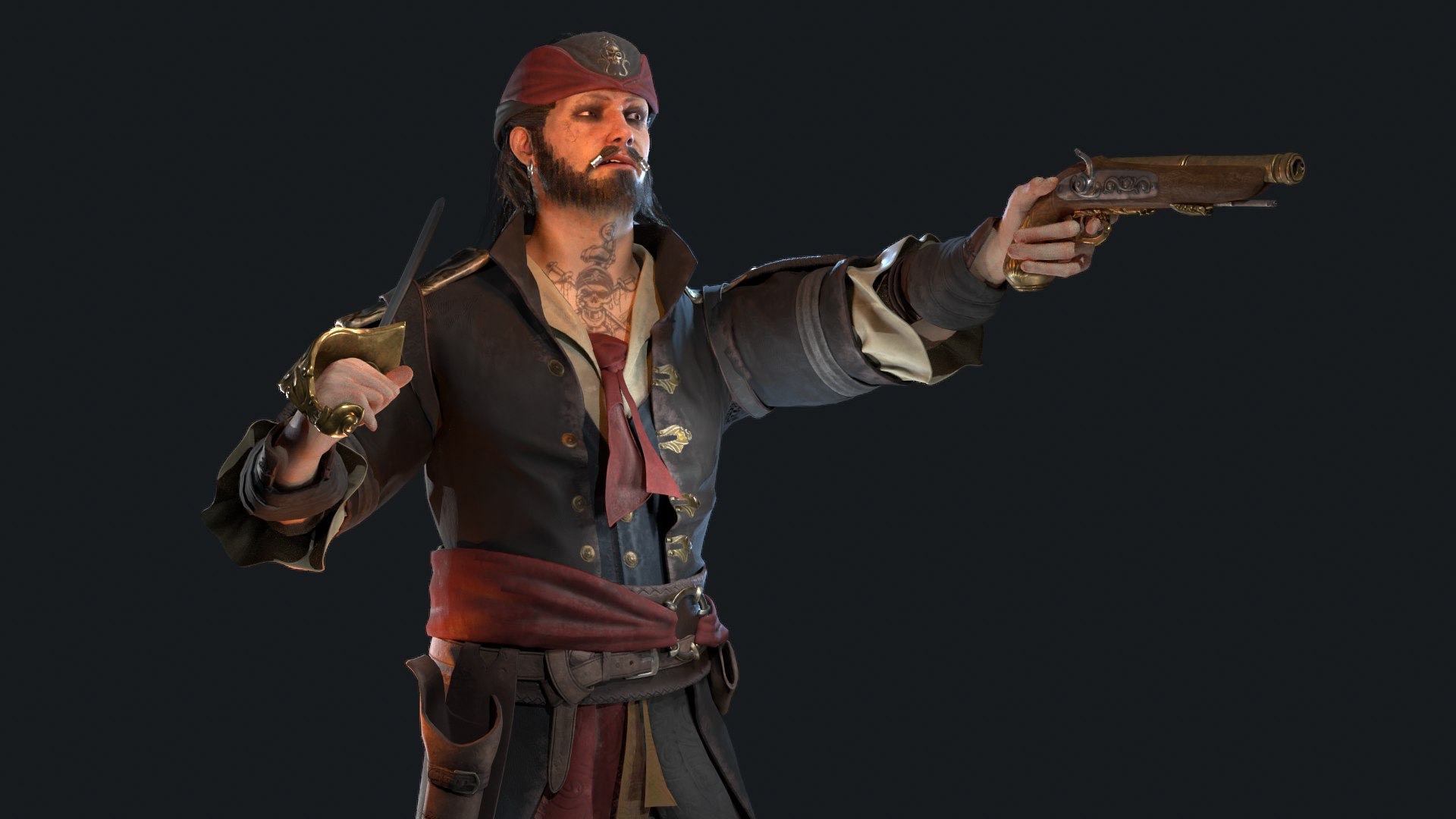 Pirate Captain 3D Model - TurboSquid 2090019
