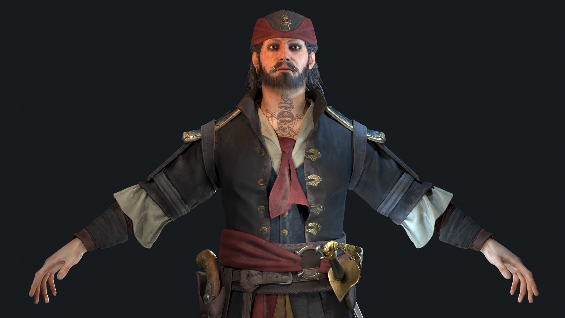 Pirate Captain 3D Model - TurboSquid 2090019