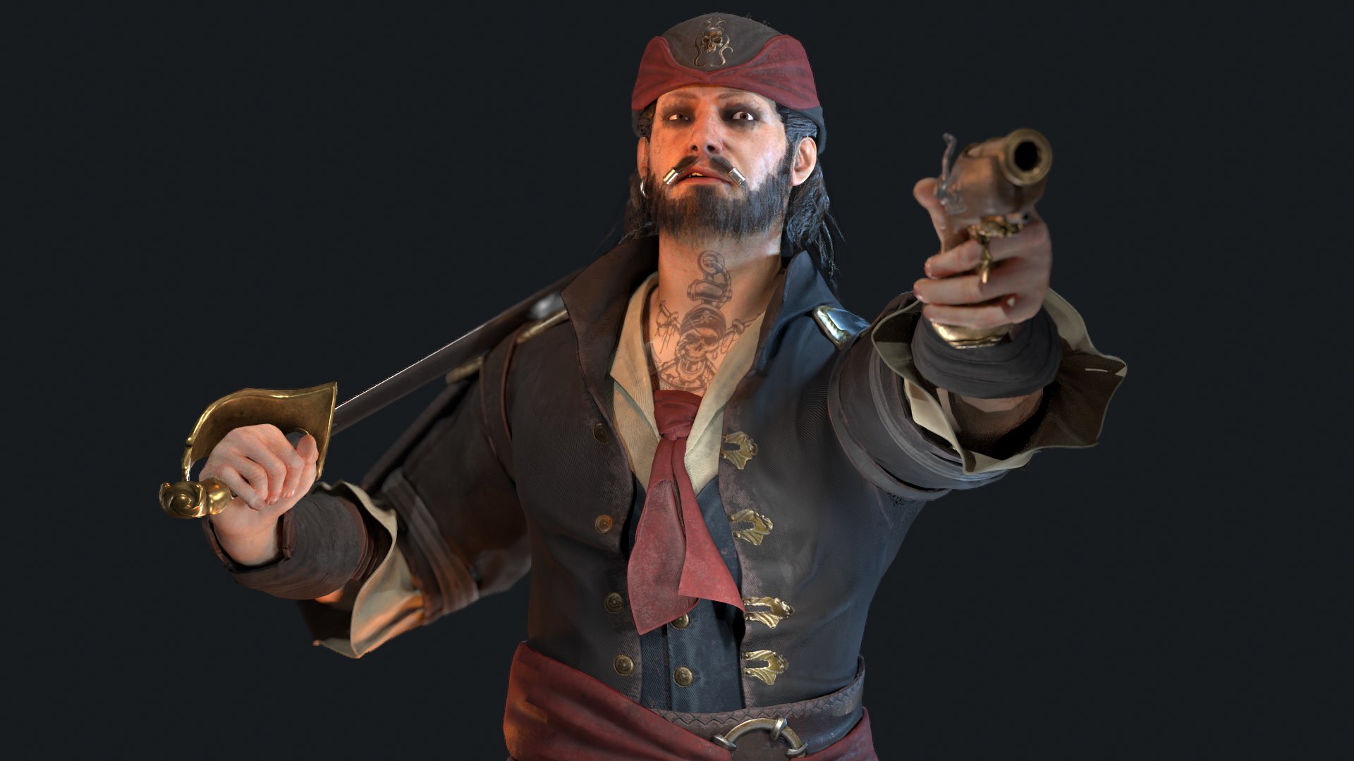 Pirate Captain 3D Model - TurboSquid 2090019