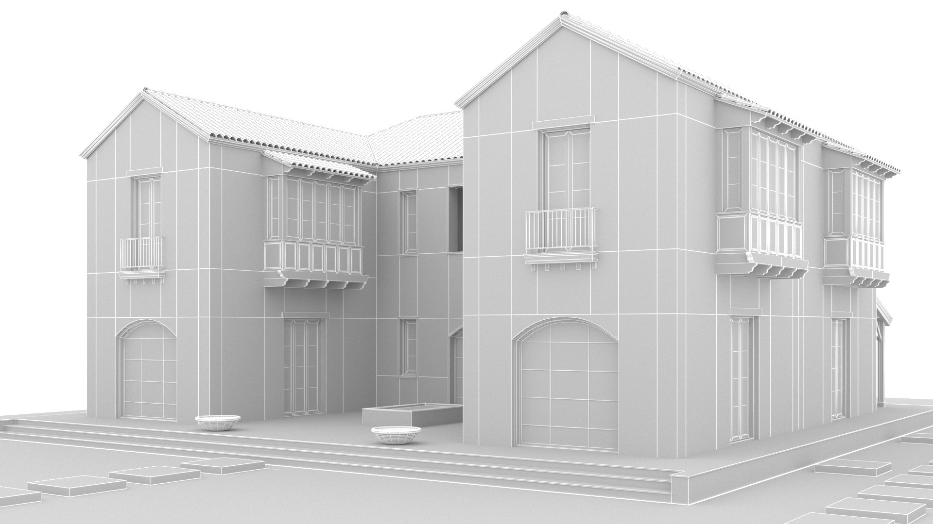 Spanish Style House 3D Model - TurboSquid 2326965
