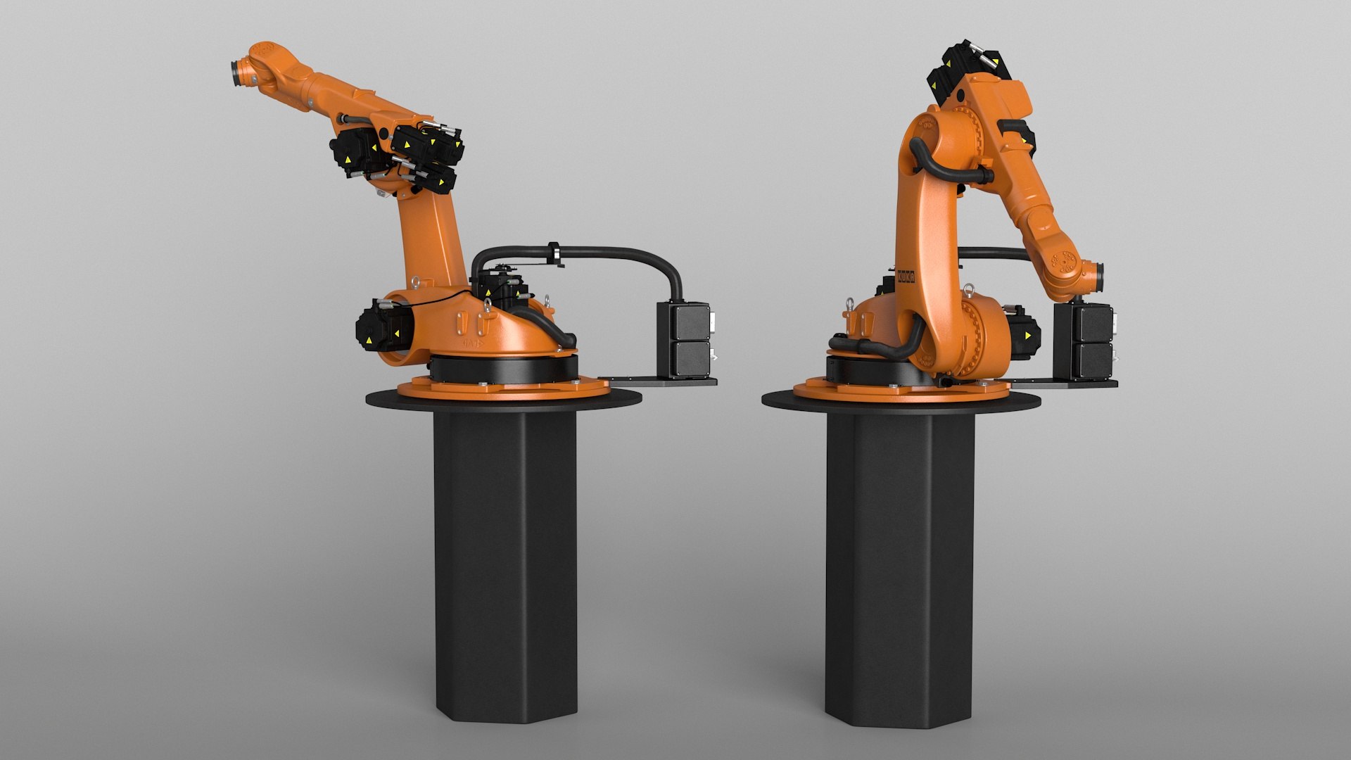 Industrial Robot Arm Kuka KR 60-4 On Stand Rigged For Maya Model ...