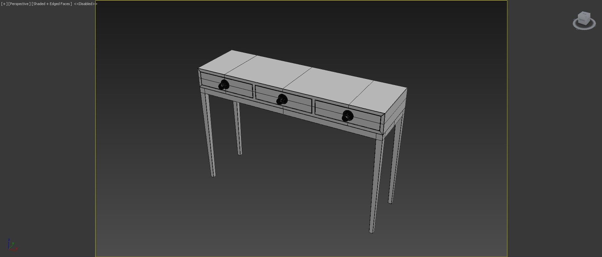 Three-drawer Console 3D Model - TurboSquid 1220653