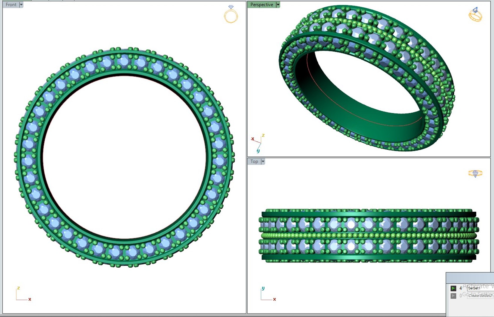 Wedding Set Ring Women Men Ring CAD Design-PSJM001V13 model ...