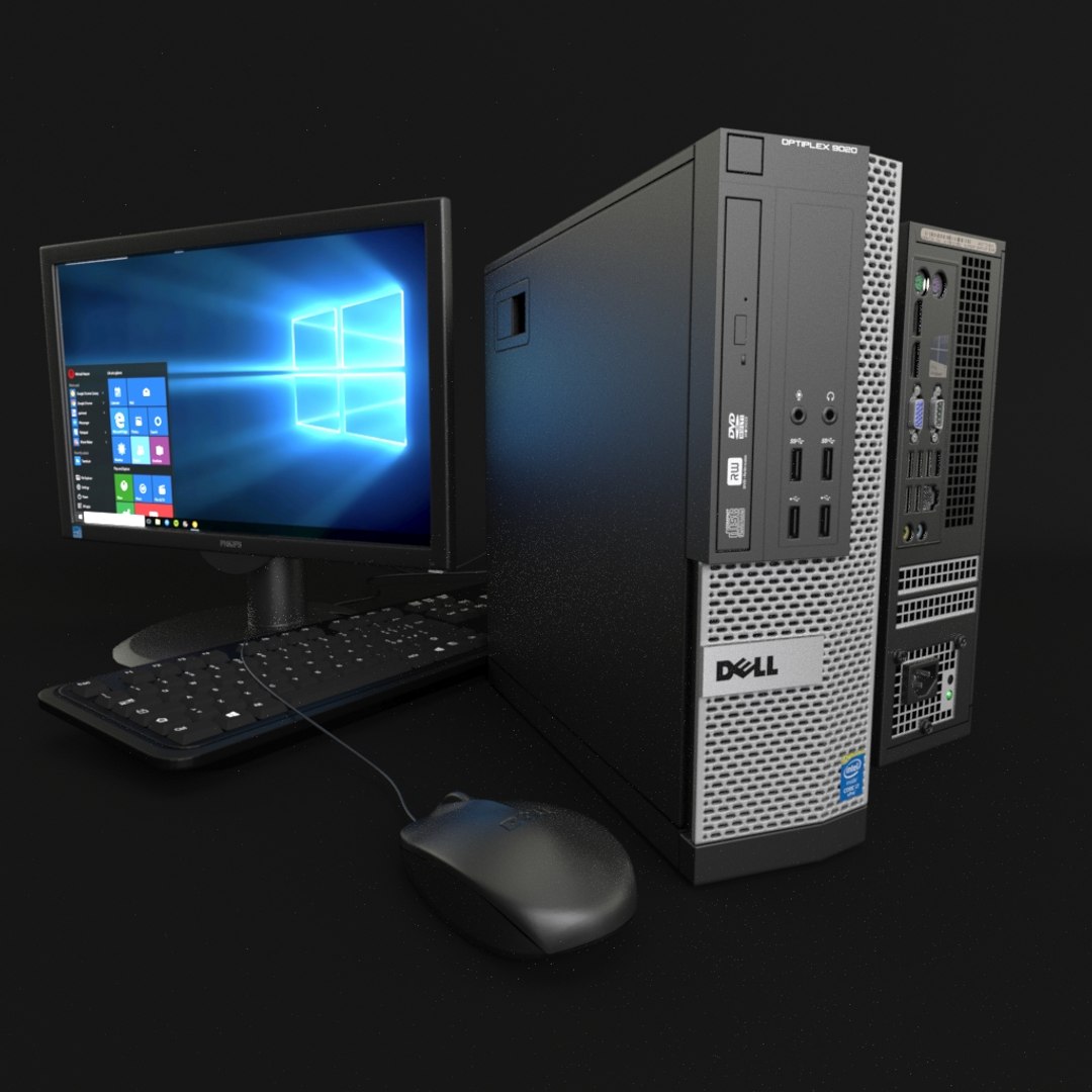 Workdesk Dell Keyboard Mouse 3d Dwg