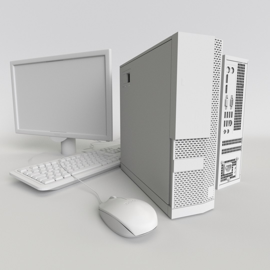 Workdesk Dell Keyboard Mouse 3d Dwg