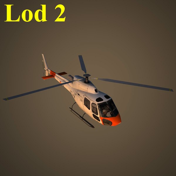 aerospatiale srf helicopter 3d model