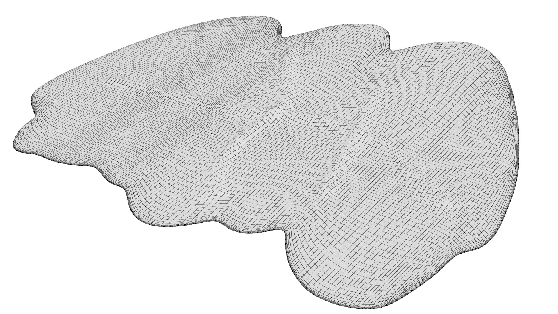 Zig Zag Black And White Striped Irregular Hand Tufted Wool Rug 3D Model ...