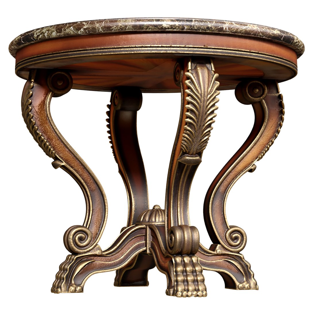 Wooden Classic Round Coffee Table For Hallway Foyer Lounge 3D Model 3D ...