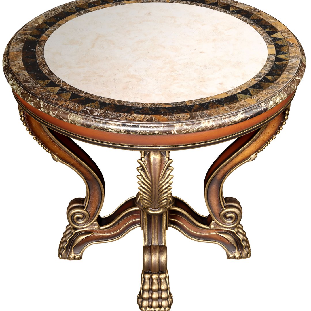 Wooden Classic Round Coffee Table For Hallway Foyer Lounge 3D Model 3D ...