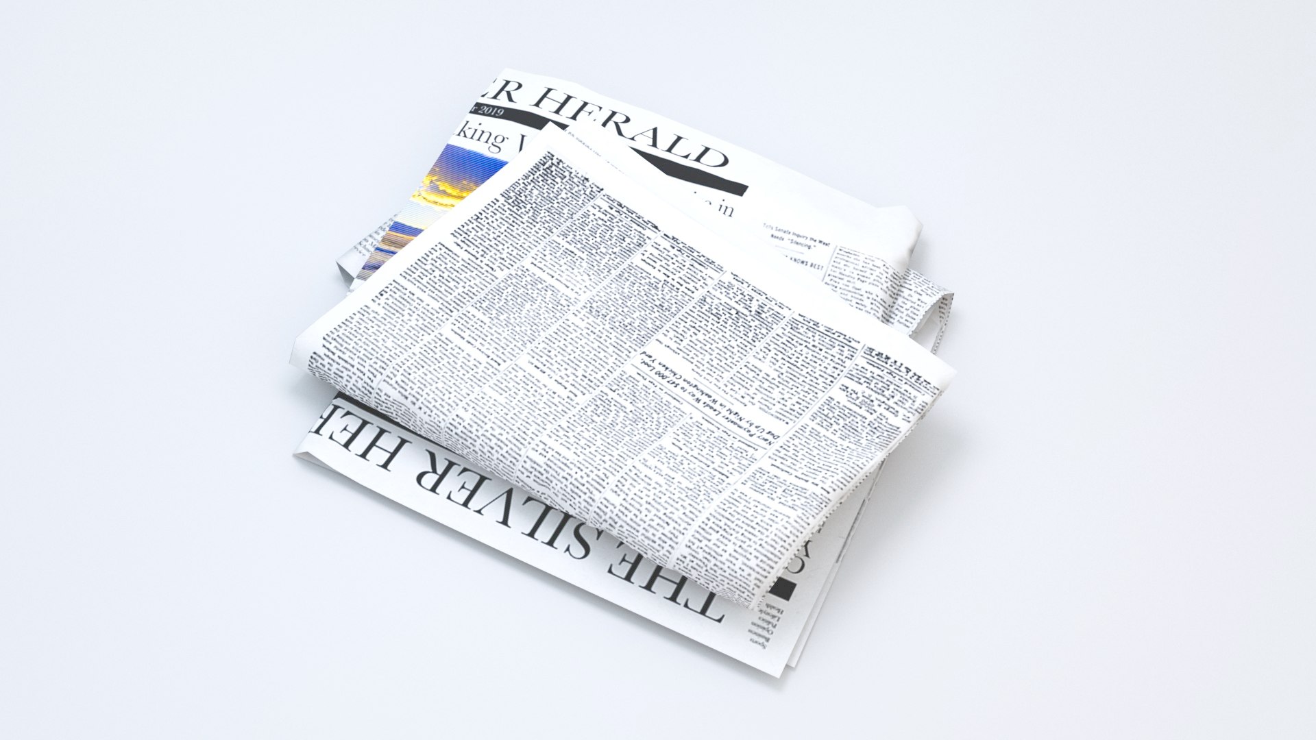 Folded Bundle Of Newspapers With Texture Model 3D Model - TurboSquid ...