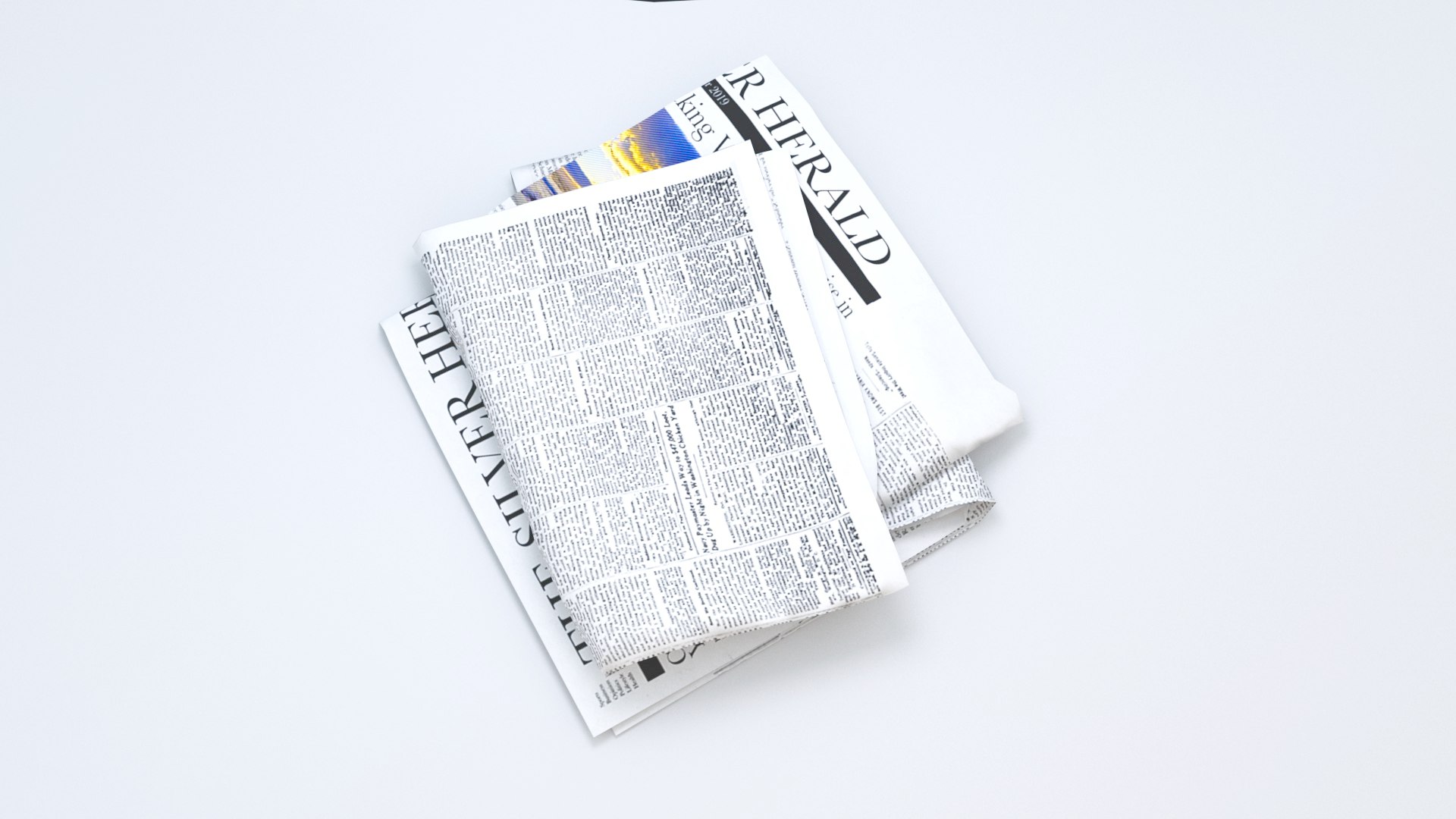 Folded Bundle Of Newspapers With Texture Model 3D Model - TurboSquid ...