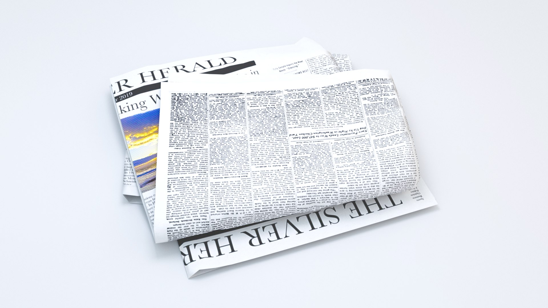 Folded Bundle Of Newspapers With Texture Model 3D Model - TurboSquid ...