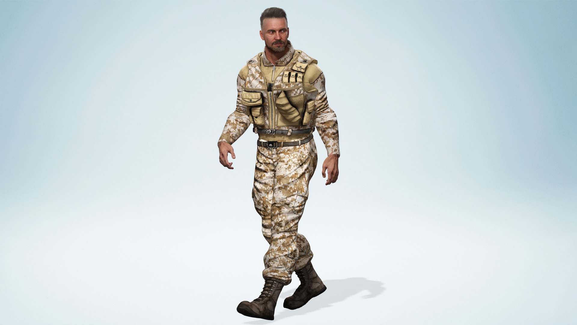Realistic Military Soldier Character Rigged 3D Model Tactical Army 3D ...