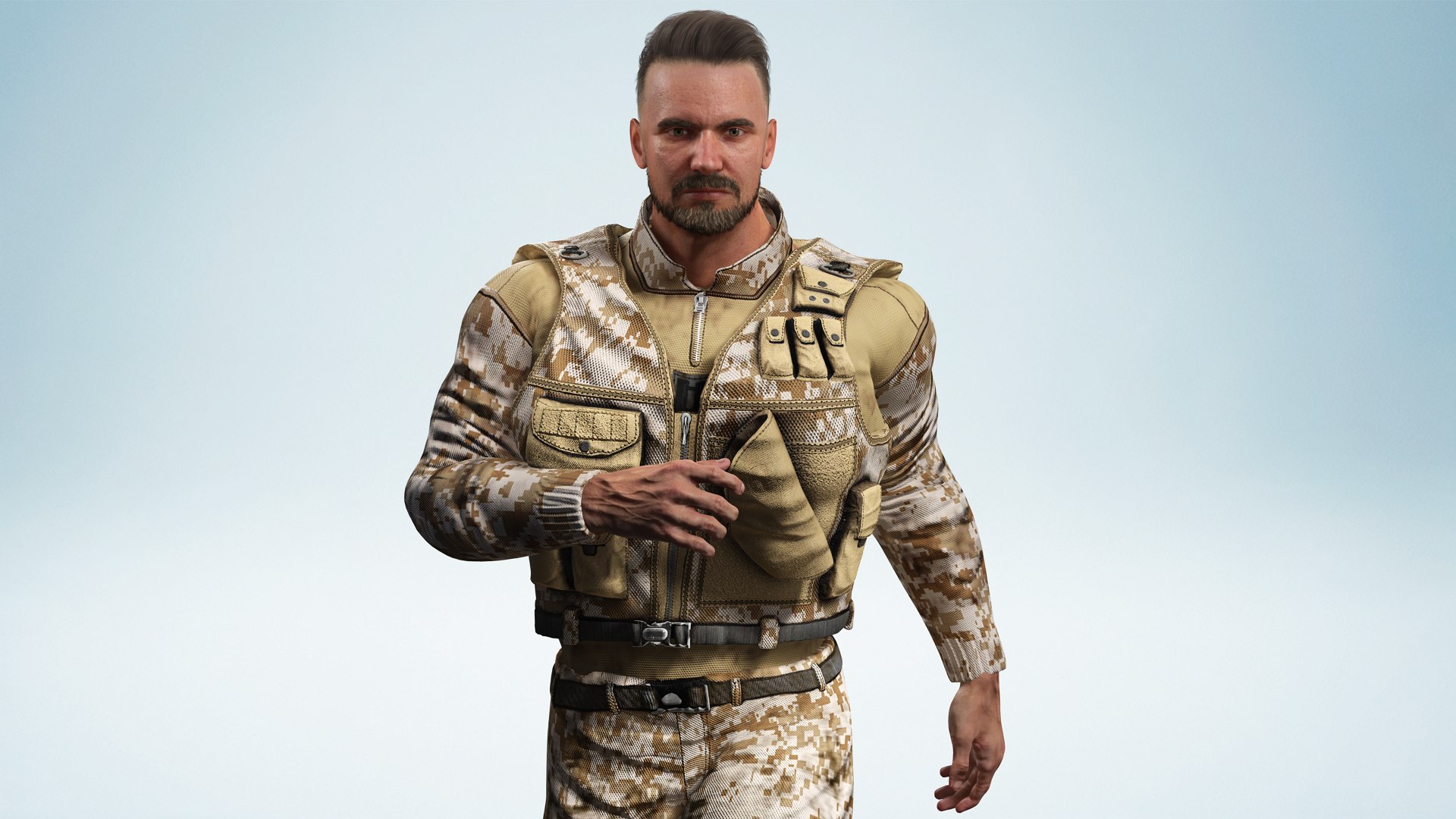 Realistic Military Soldier Character Rigged 3D Model Tactical Army 3D ...