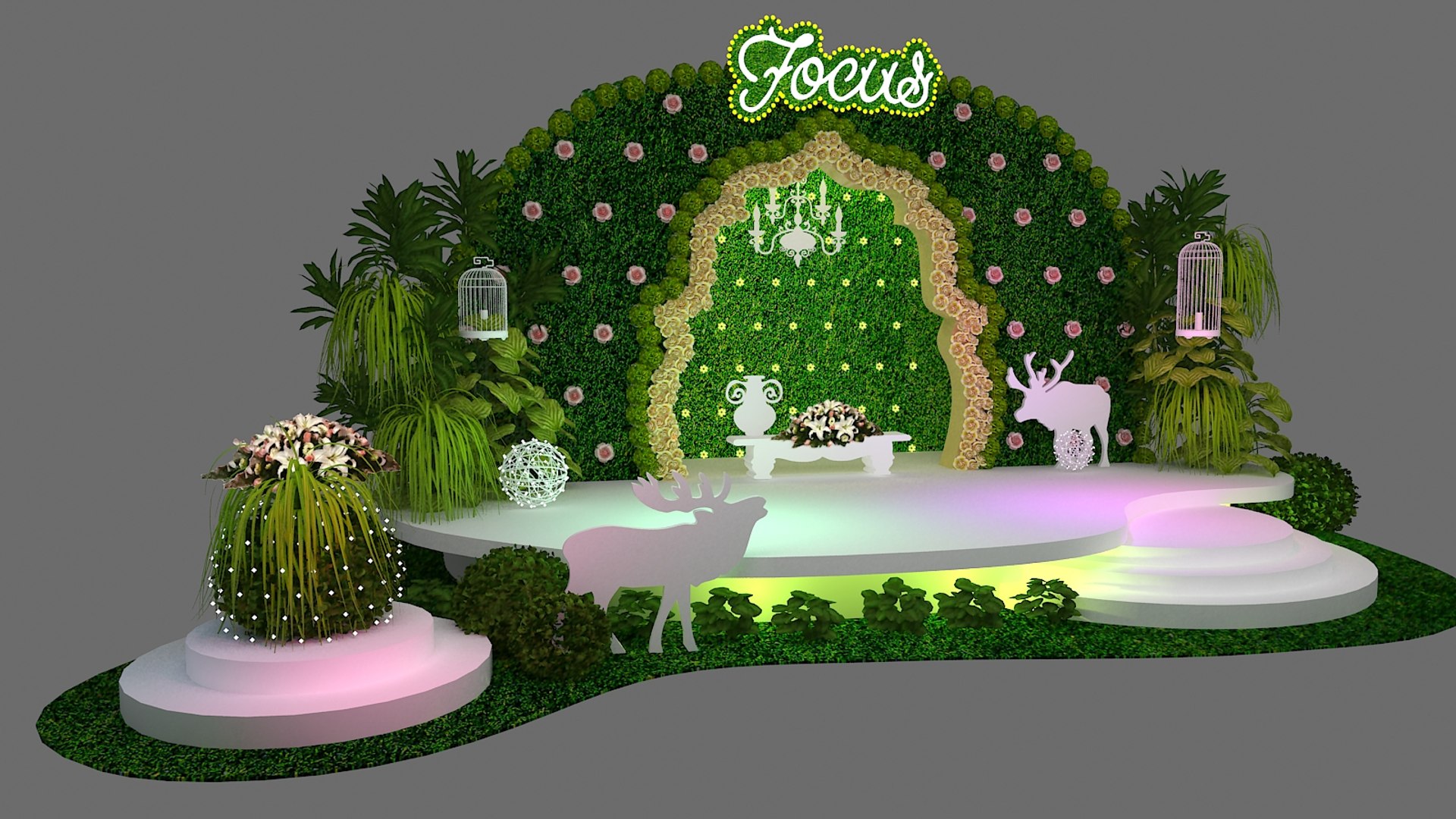 3D Green Fresh Plants Stage Design - TurboSquid 1413810