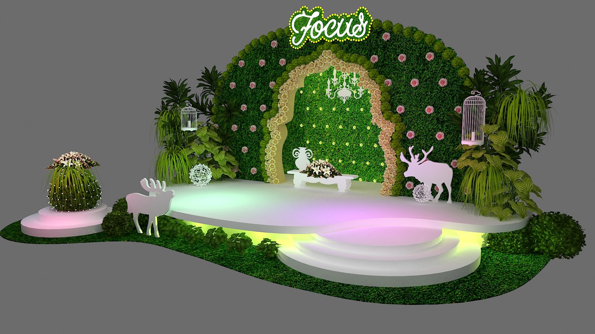 3D Green Fresh Plants Stage Design - TurboSquid 1413810