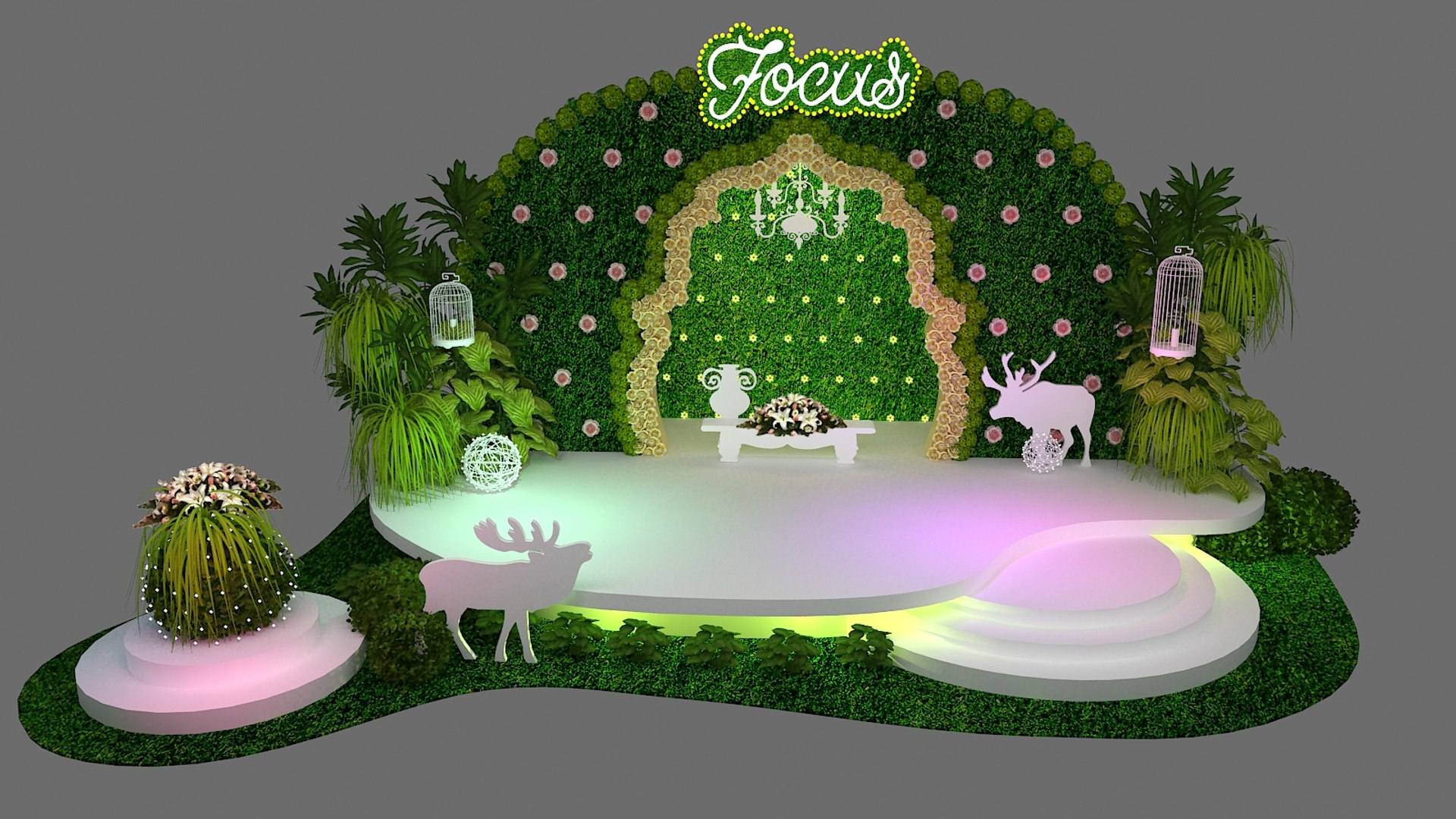 3D Green Fresh Plants Stage Design - TurboSquid 1413810