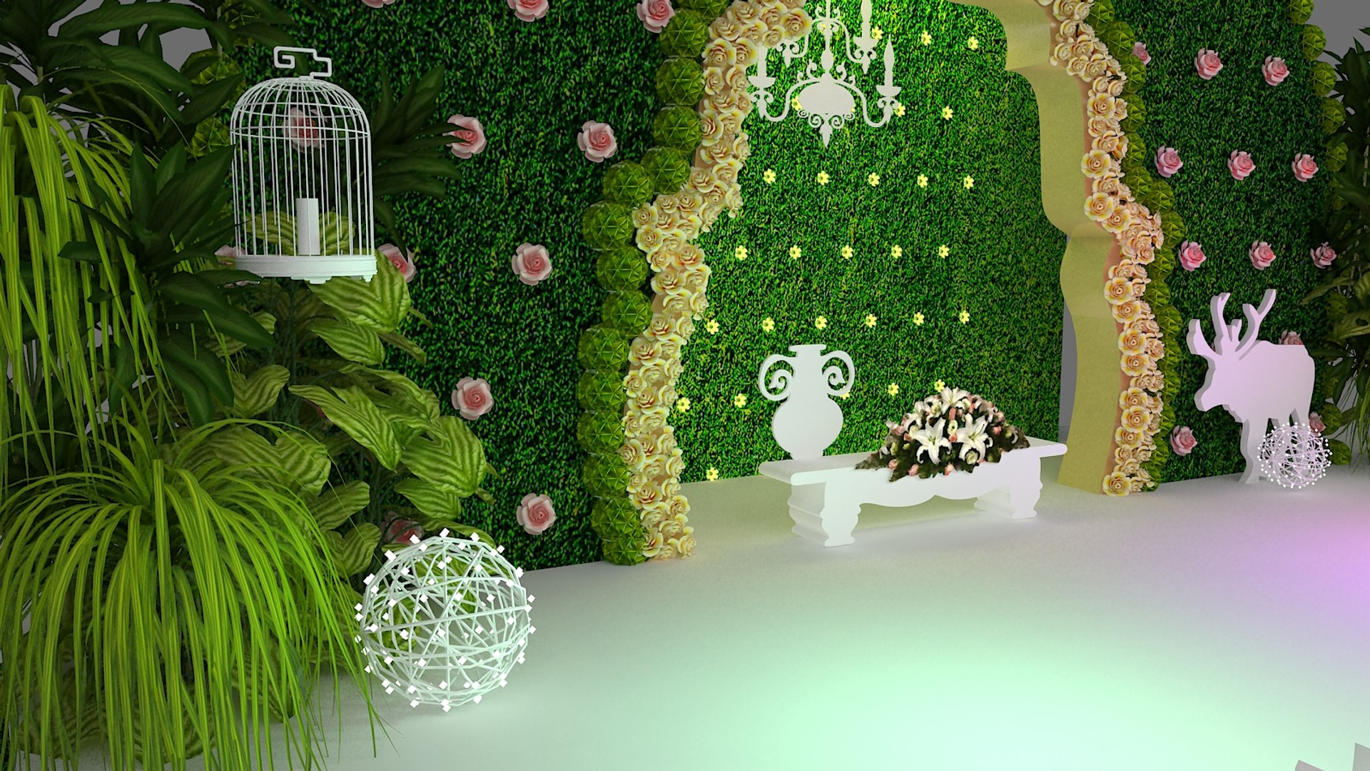 3D Green Fresh Plants Stage Design - TurboSquid 1413810