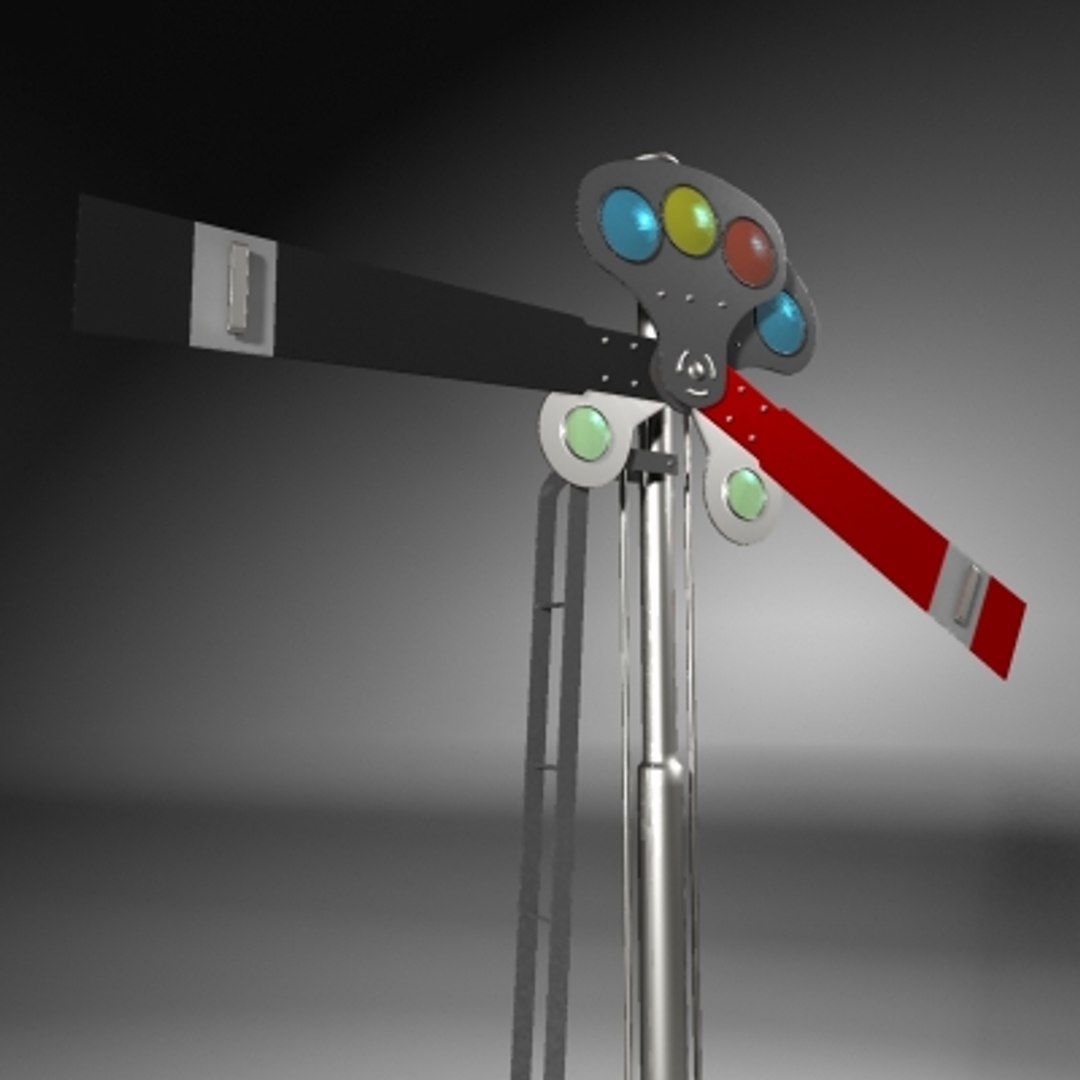 train station semaphore 3d model