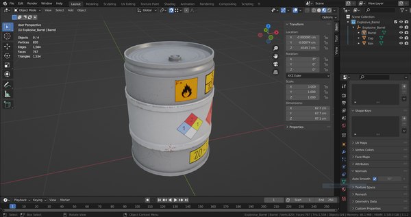 Explosive Barrel 3D model - TurboSquid 1906685