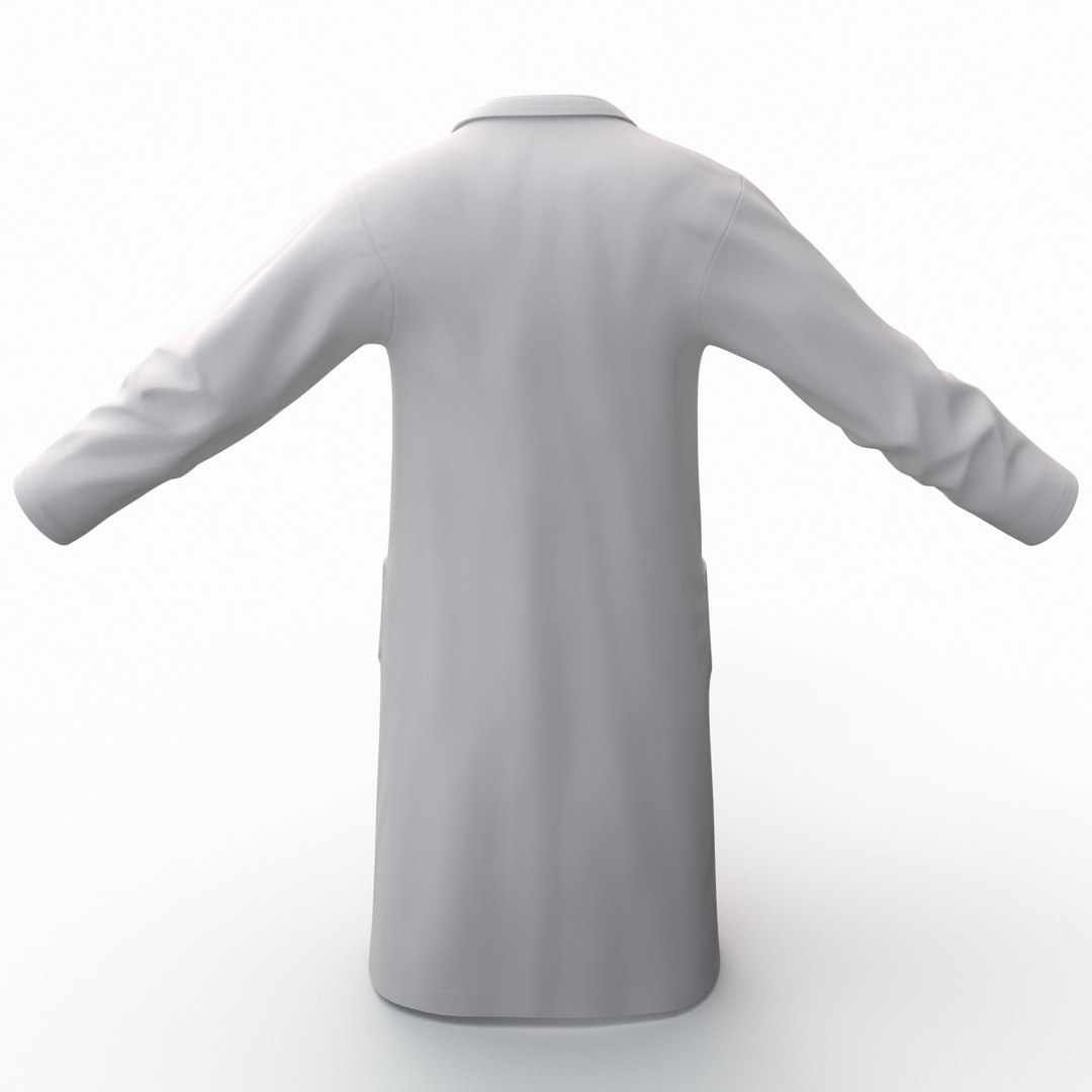 White Lab Coat 2 3d Model