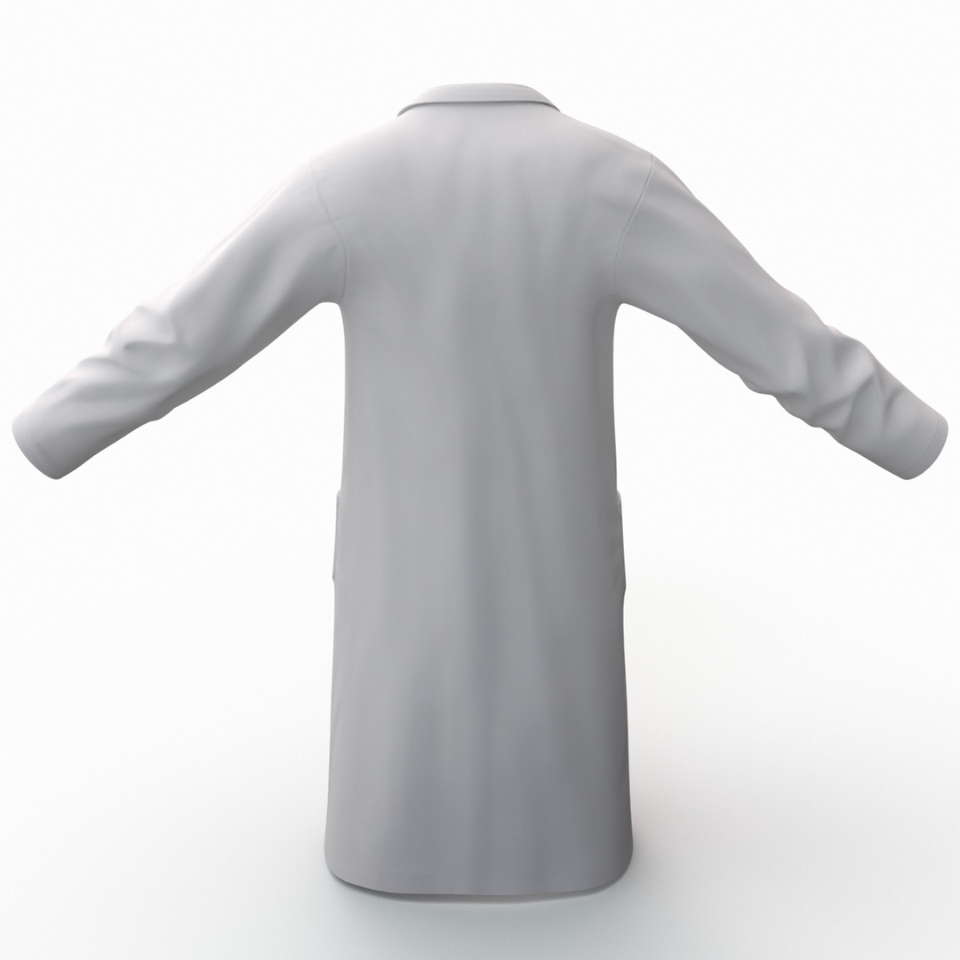 white lab coat 2 3d model