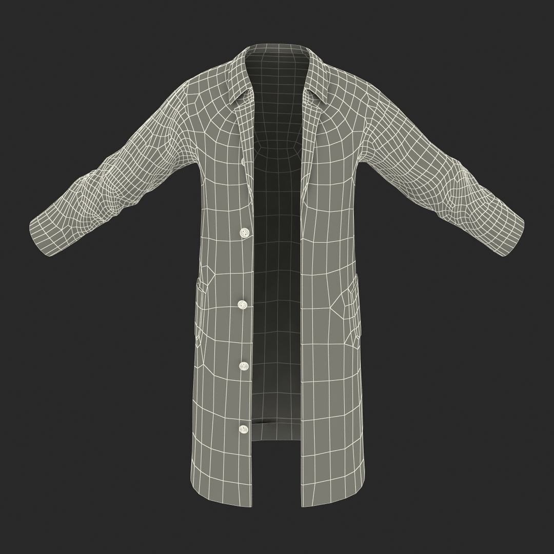 White Lab Coat 2 3d Model