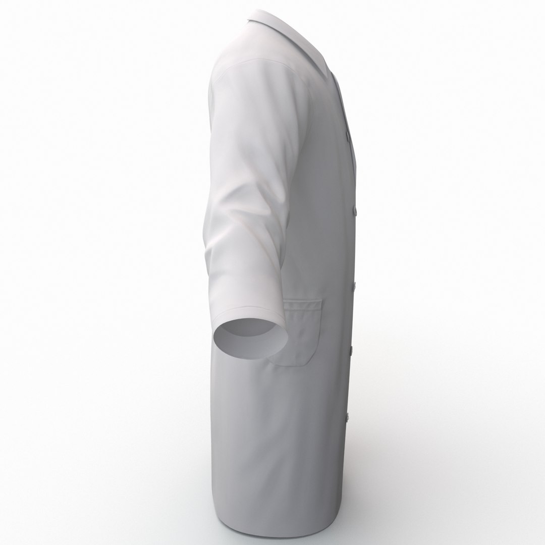 White Lab Coat 2 3d Model