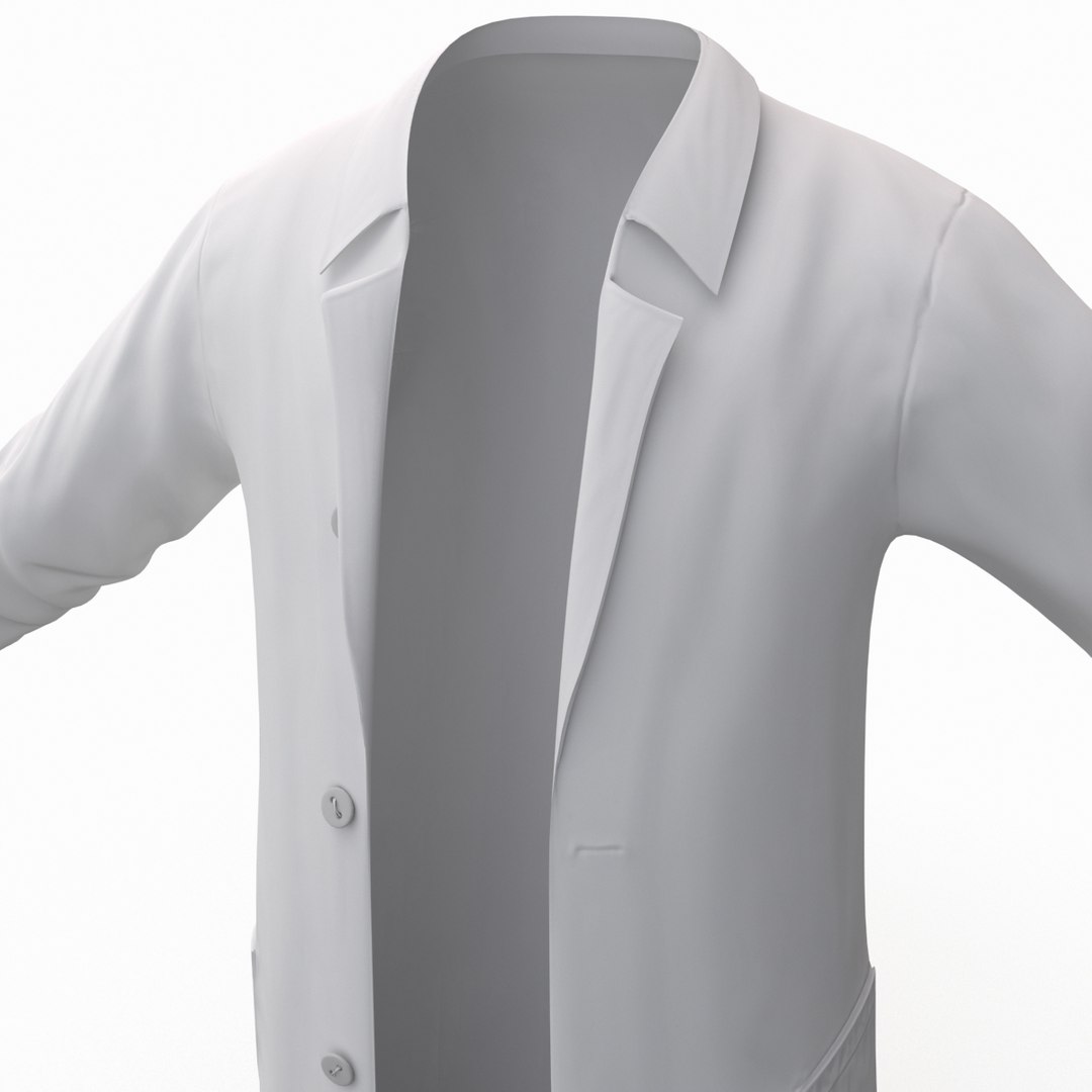 White Lab Coat 2 3d Model