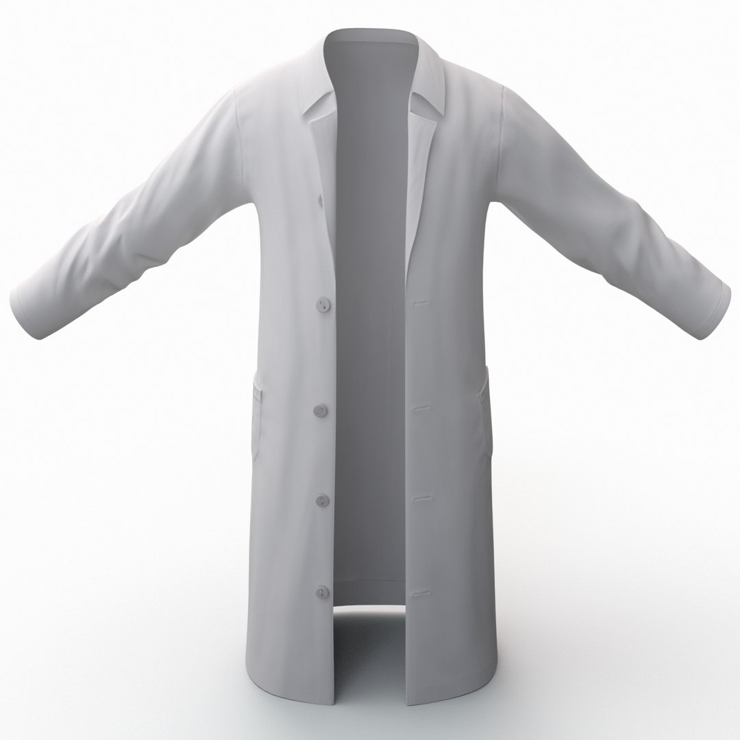 White Lab Coat 2 3d Model