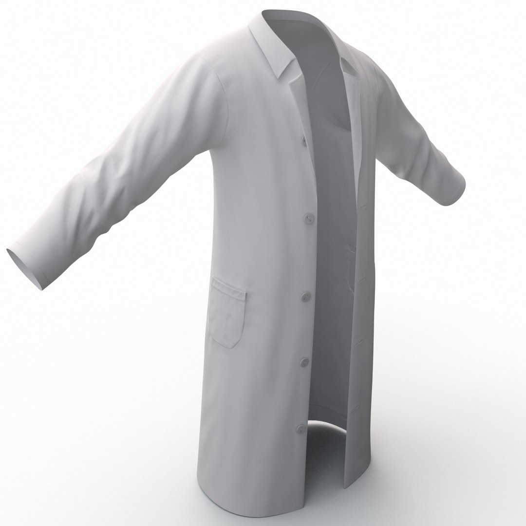 White Lab Coat 2 3d Model