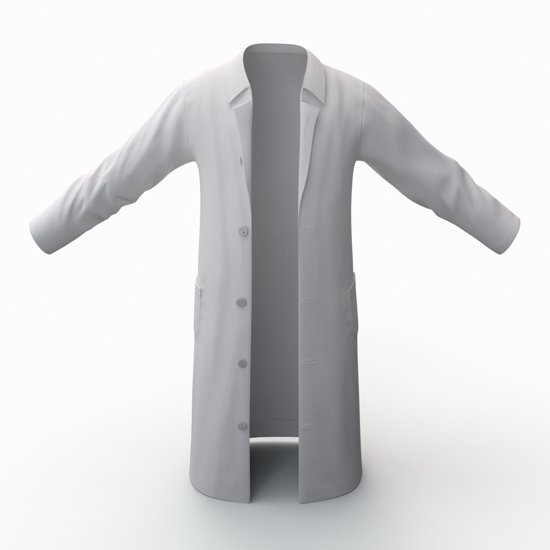 White Lab Coat 2 3d Model