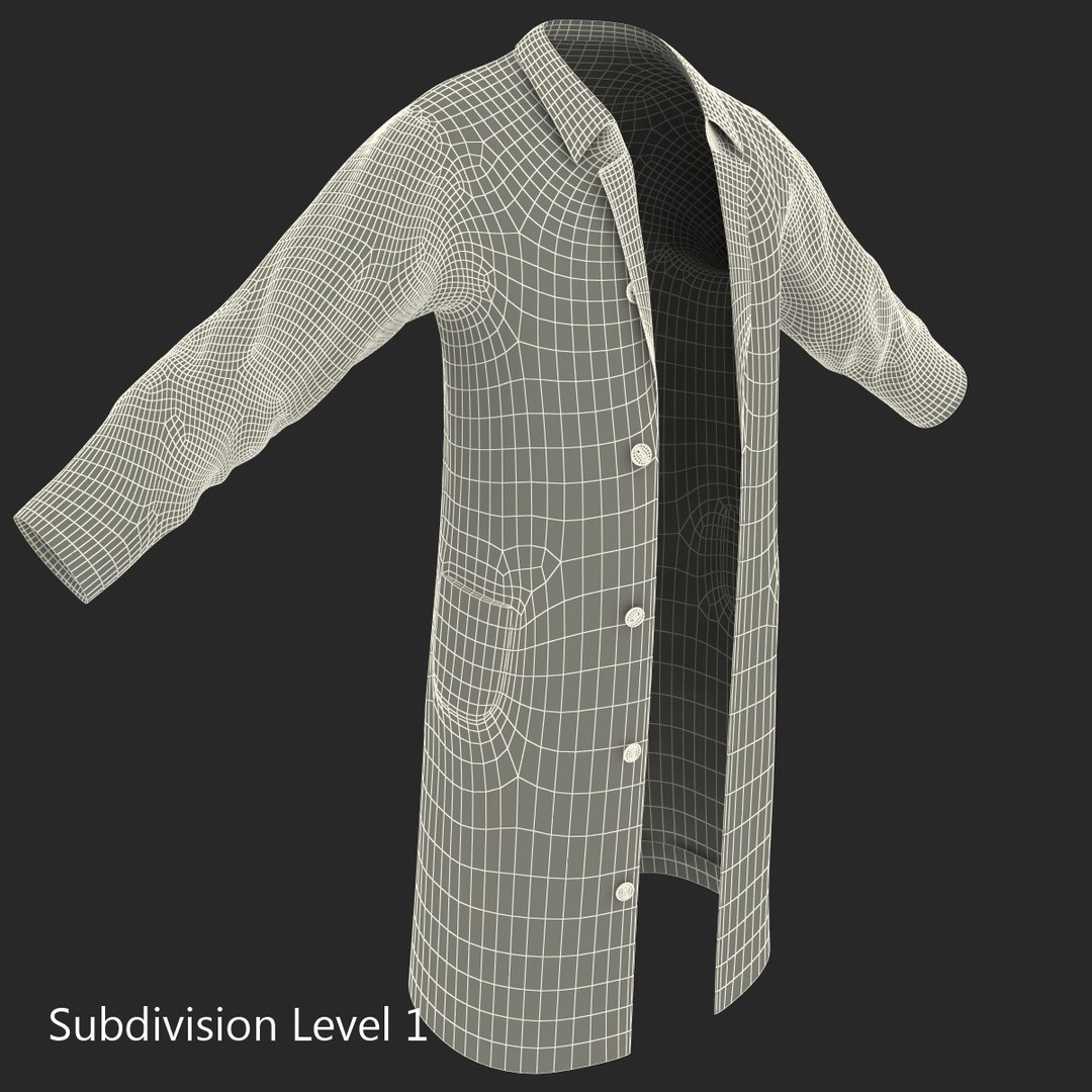 white lab coat 2 3d model