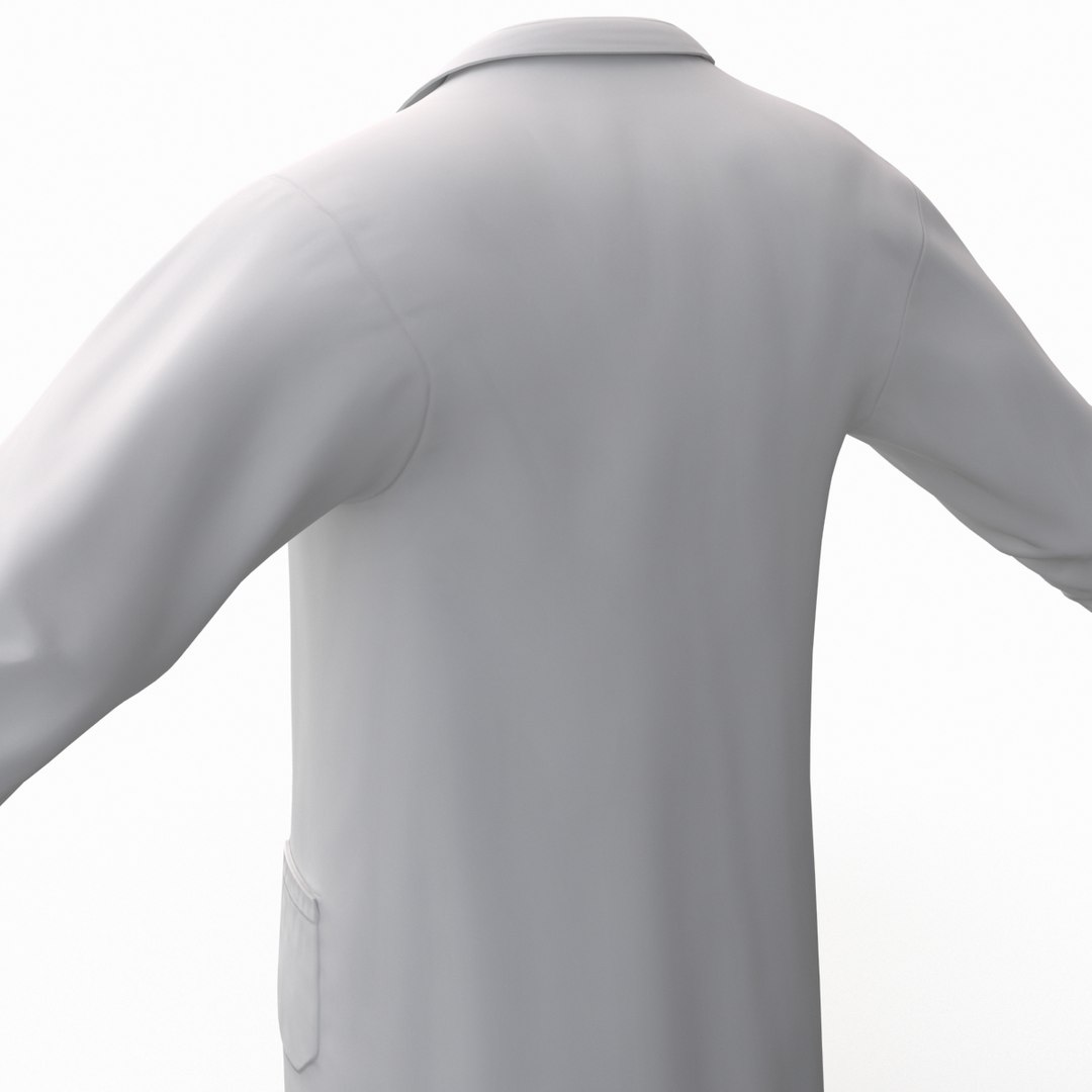 White Lab Coat 2 3d Model