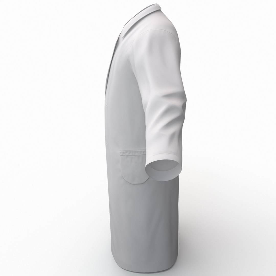 White Lab Coat 2 3d Model