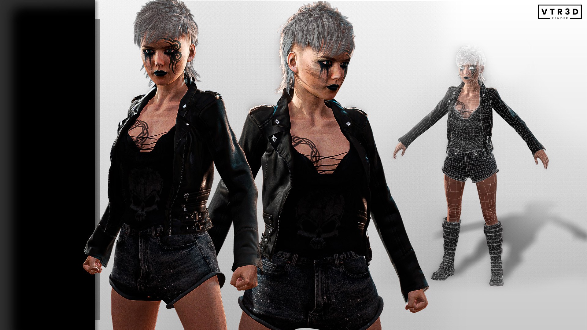 Punk Couple Fully Rigged Male And Female Game Characters 3D Model ...
