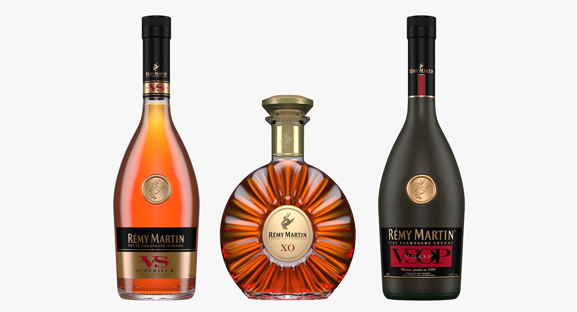 Remy martin cognac bottles 3D model - TurboSquid 1381066