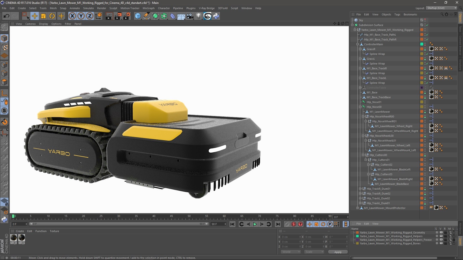 Yarbo Lawn Mower M1 Working Rigged For Cinema 4D 3D Model - TurboSquid ...