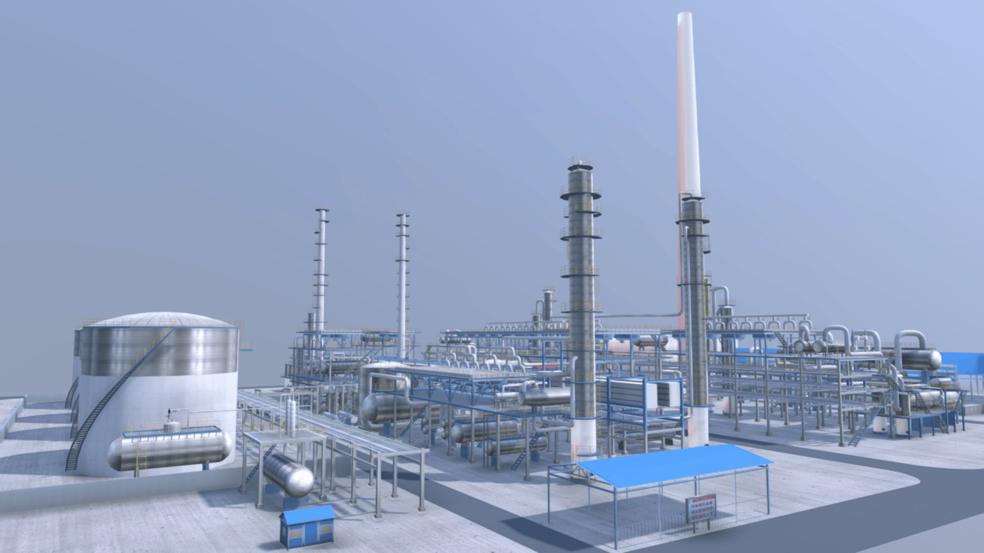 3D Model Oil Refinery Industry - V2 - Highly Detailed Model ...