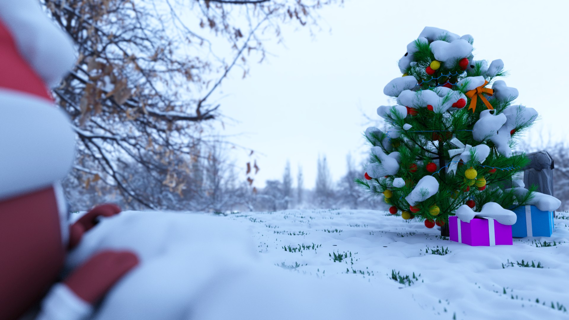 Christmas Winter Landscape 3D Model - TurboSquid 2002274