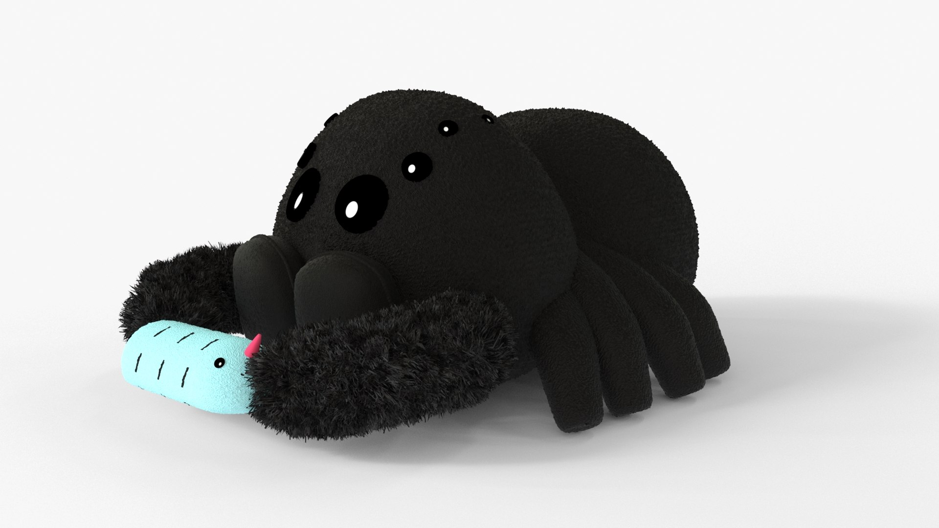 3D Black Plush Spider - TurboSquid 1928010