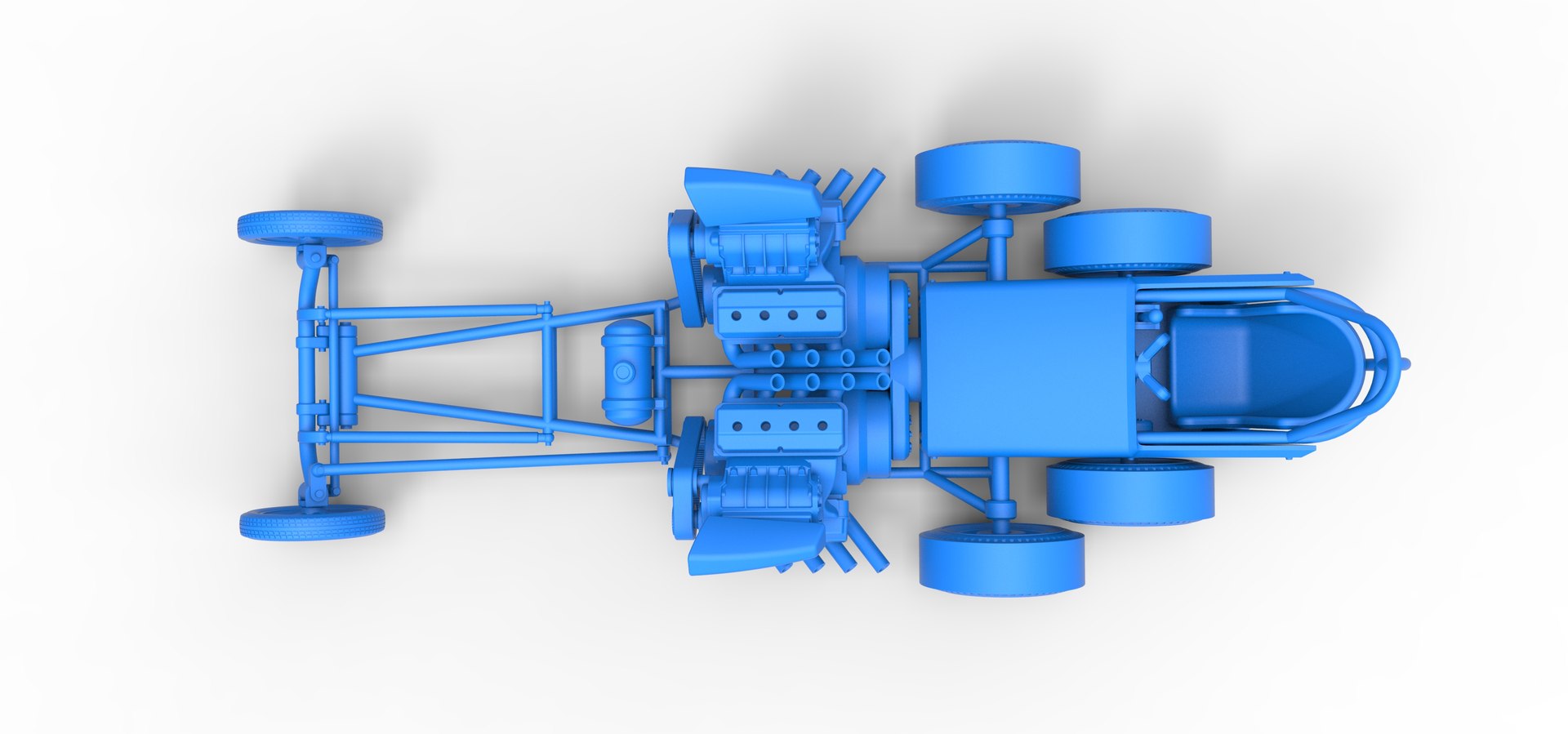 Diecast Front Engine Old School 6 Wheeled Dragster Scale 1 To 25 3D ...