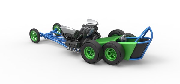 modelo 3d Diecast Front engine old school 6 wheeled dragster Scale 1 to ...
